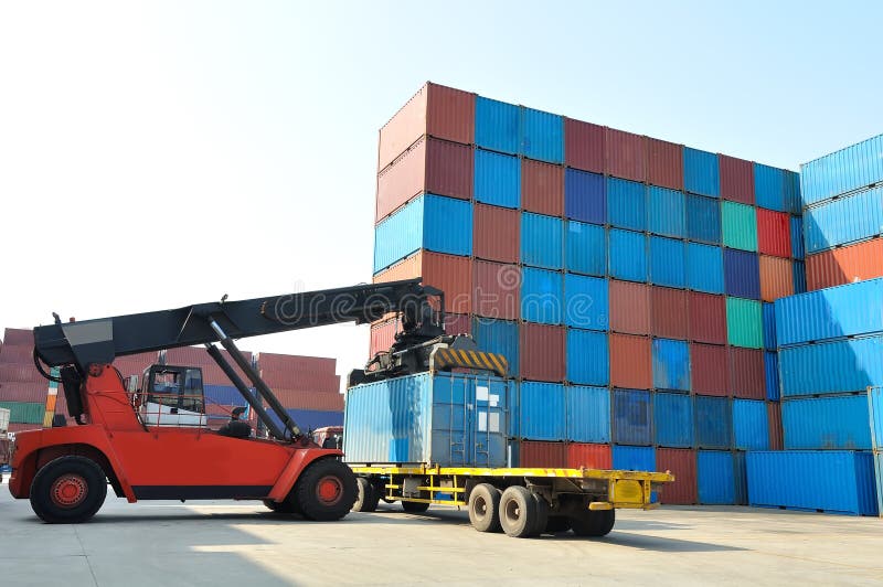 Container forklift stock image. Image of crane, equipment - 20977333