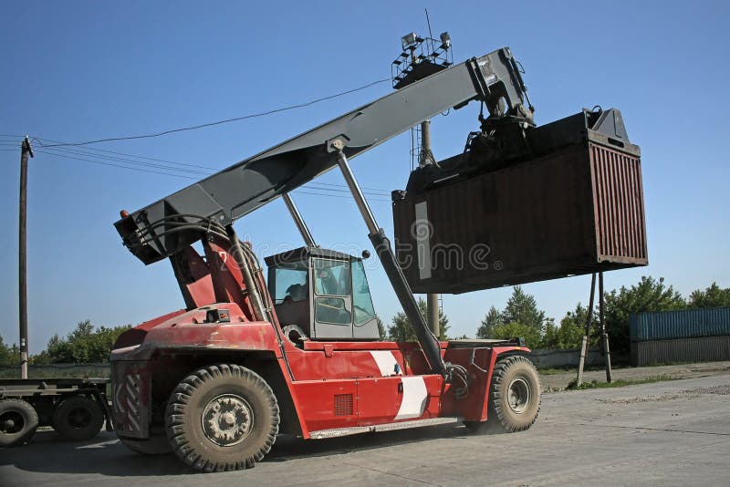 Container forklift stock photo. Image of cargo, transport - 28605354