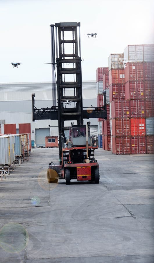 Container forklift stock photo. Image of cargo, transport - 28605354