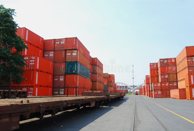 Container and Freight (goods) Train Stock Image - Image of milano ...
