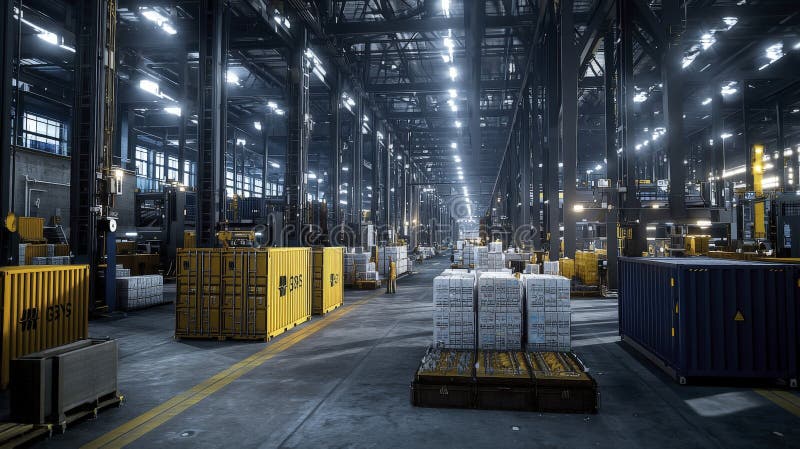 Container Freight Station Showcasing Aerial View of Industrial Facility ...