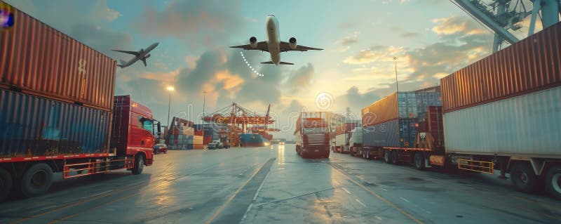 Container Freight Train in Global Business Logistics Solutions Stock ...