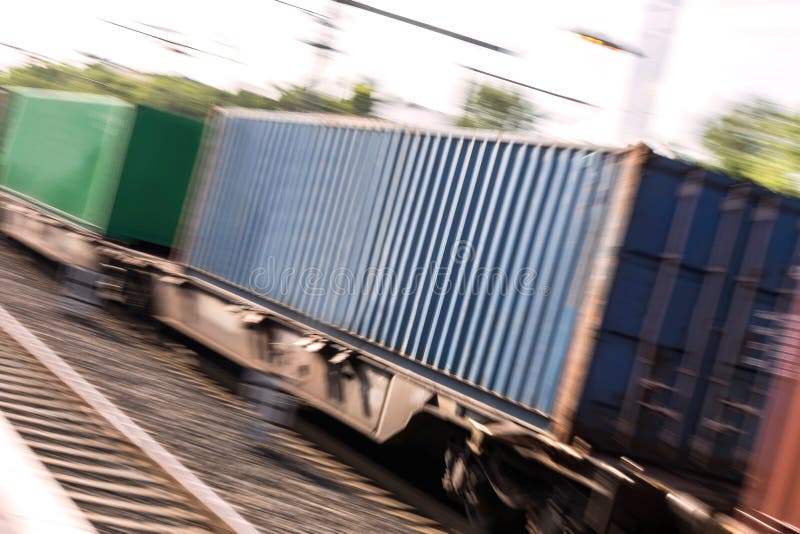 Container freight train stock photo. Image of speed - 104355816