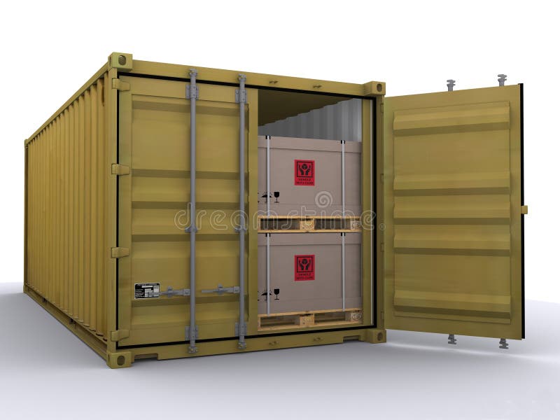 Shipping container stock vector. Illustration of commercial - 46849227