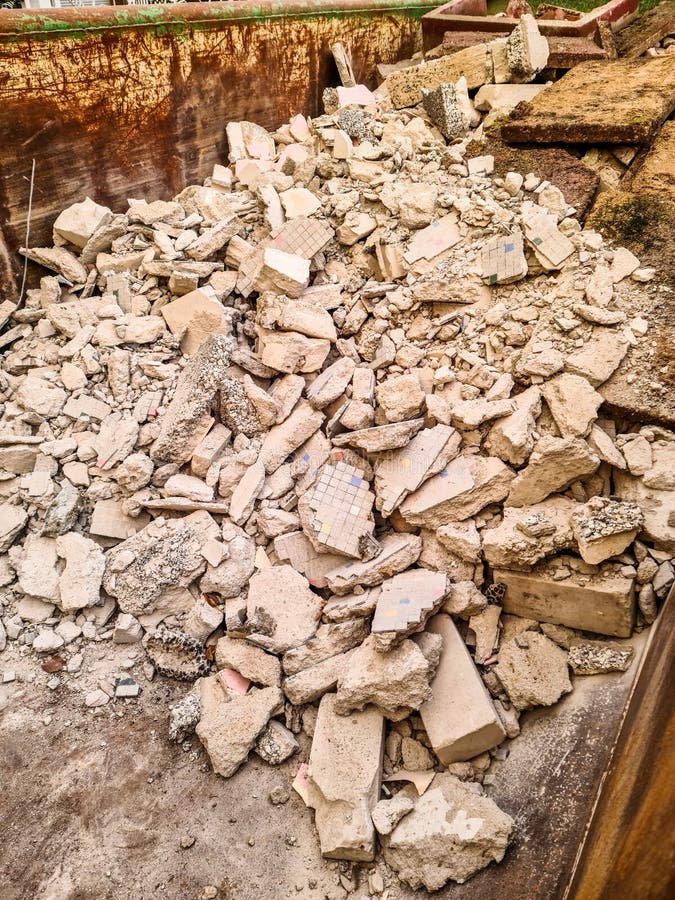 Container Full of Construction Waste Material after Demolition Stock ...