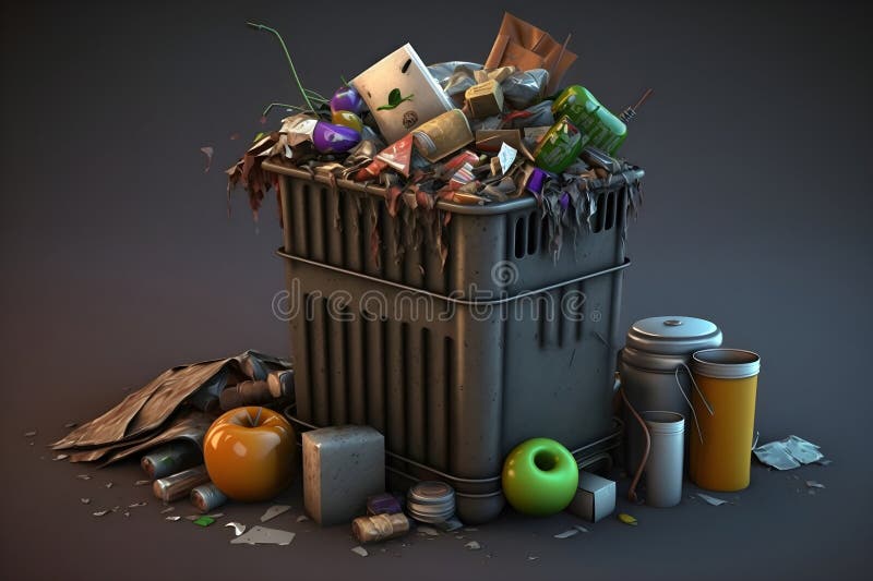 Unsorted Garbage Urban Pollution Recycling Problem Stock Illustration ...