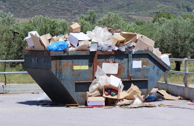 Container full of waste stock photo. Image of cardboard - 96047860