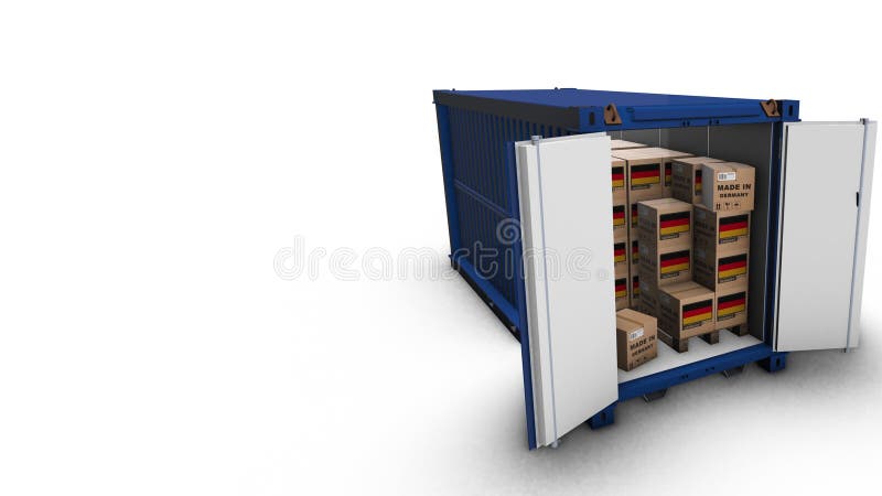 Container Germany with Box Rotation Dx Stock Video - Video of delivery ...