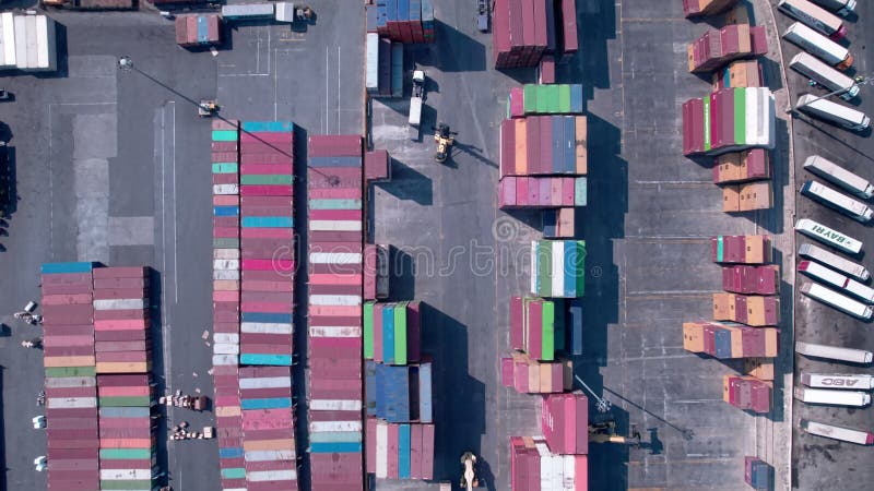 Container Handler at Cargo Container Warehouse Stock Footage - Video of ...