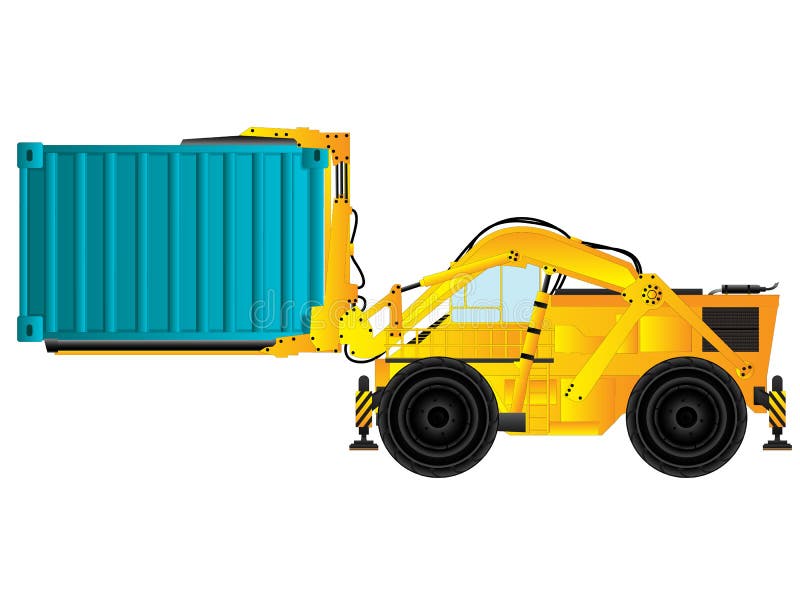 Container Handler, Forklift Stock Vector - Illustration of loader ...