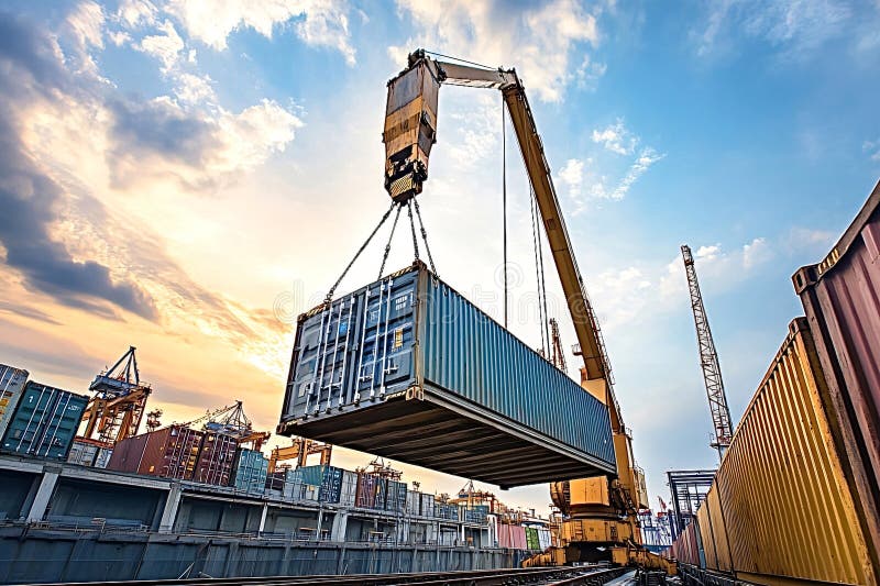 Container Handling at the Docks: Logistics and Global Trade Stock Photo ...