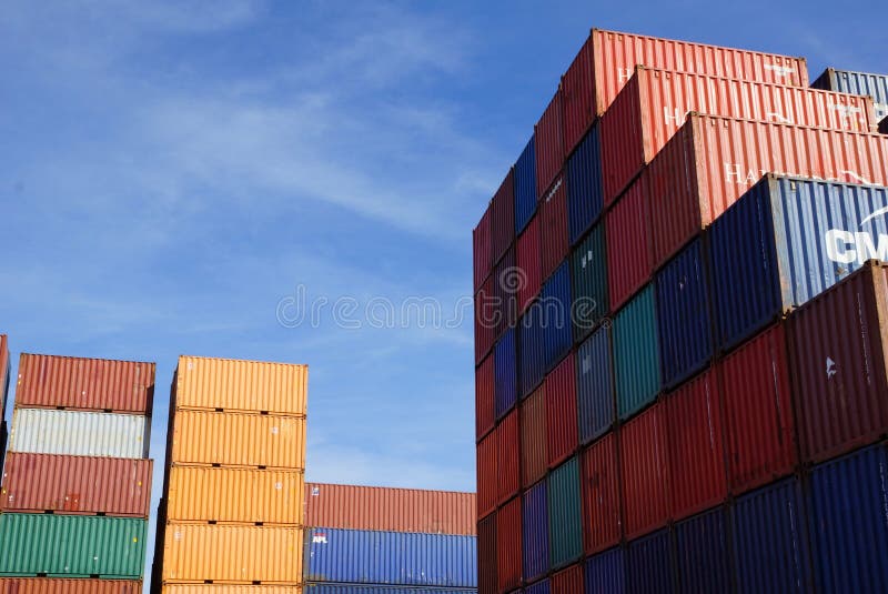 Container harbour editorial photography. Image of stacked - 96363947