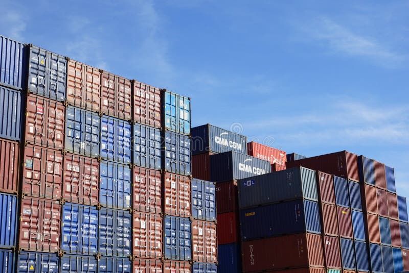 Container harbour editorial photography. Image of shipping - 96363992