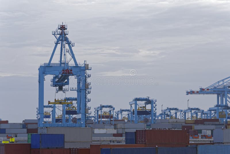Container harbour stock image. Image of shipping, intermodal - 43227523