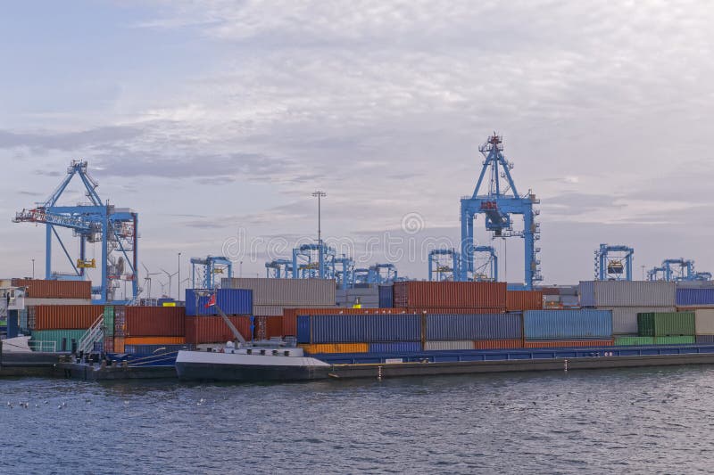 Container harbour stock image. Image of charge, transportation - 95104685