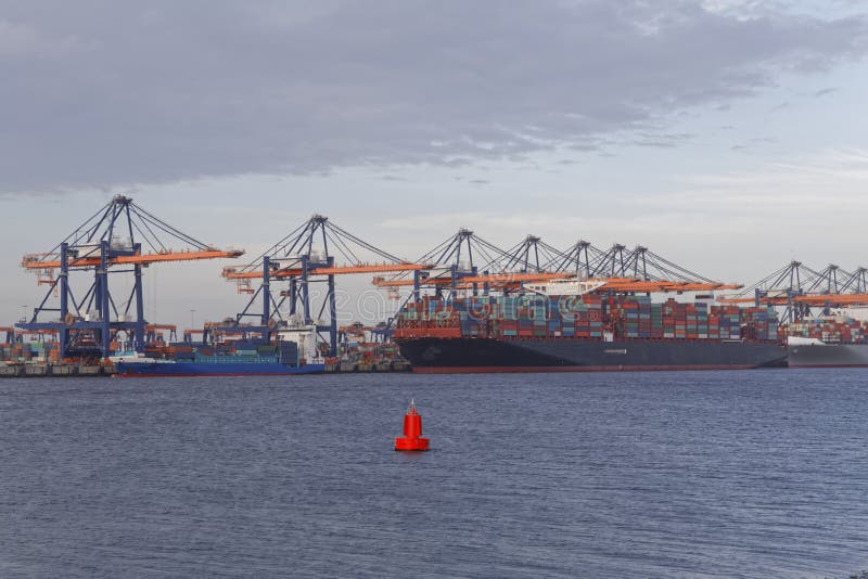 Container harbour stock image. Image of transportation - 43227511