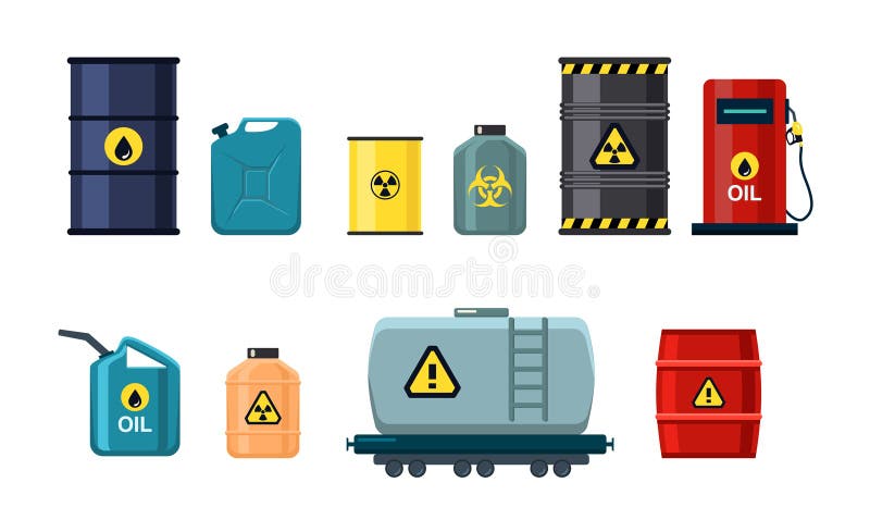 Container with Hazard Toxic and Chemical Liquid. Flammable Waste ...
