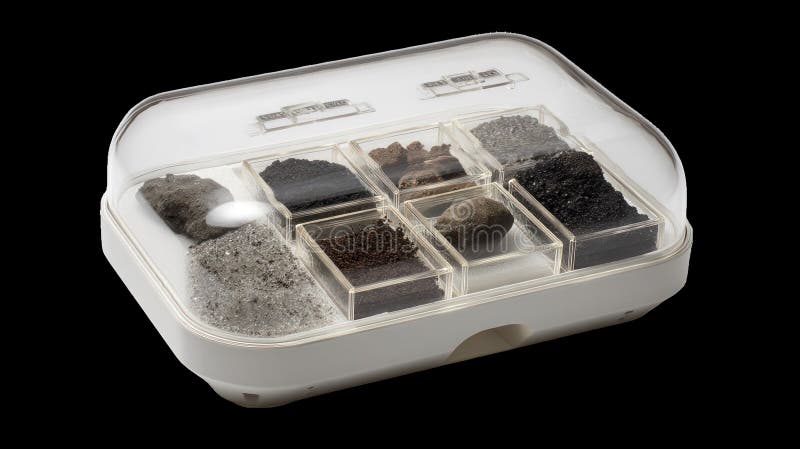 Container Holding Various Soil and Rock Samples for Research Stock ...