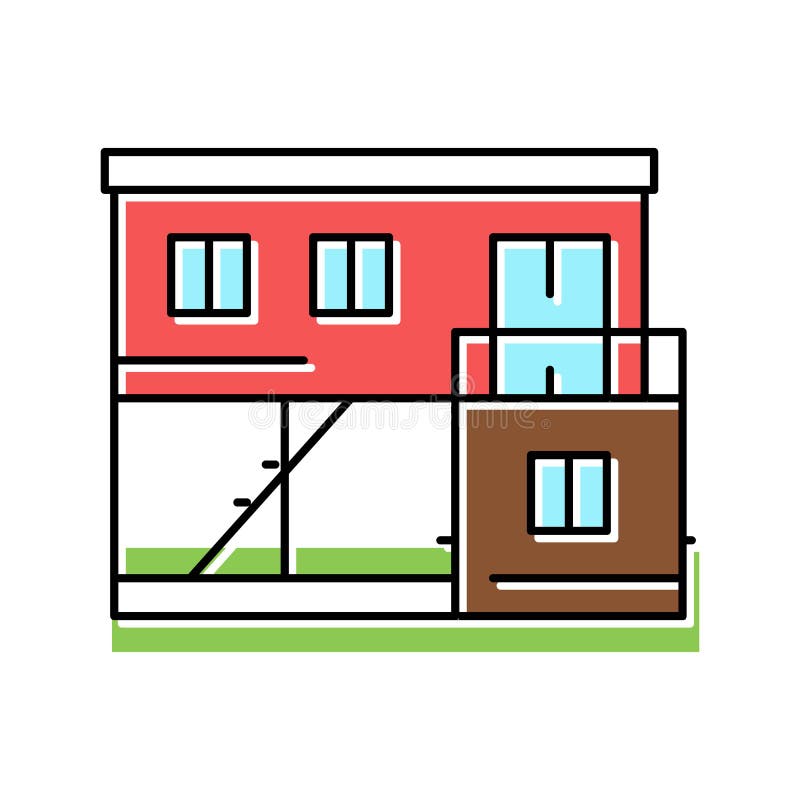 Container Home Color Icon Vector Illustration Stock Vector ...