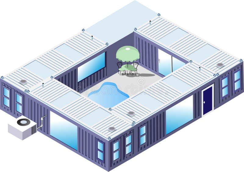 Container Home stock vector. Illustration of vector, container - 63534398