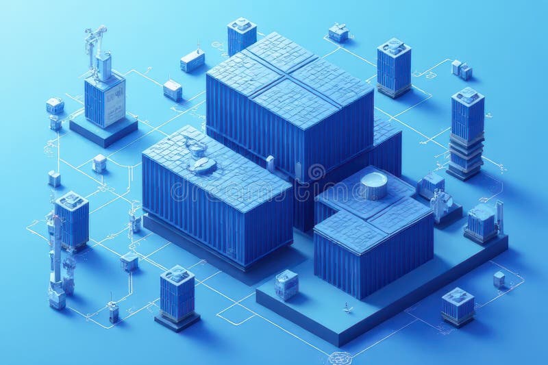 Container Hosting Solutions Visualization Stock Illustration ...