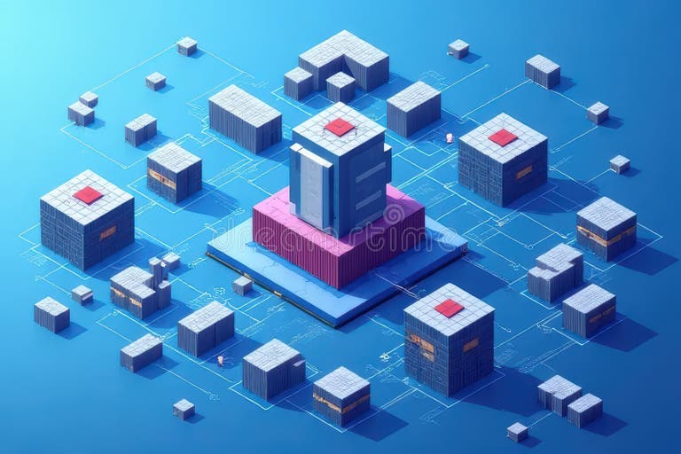 Container Hosting Solutions Visualization Stock Illustration ...