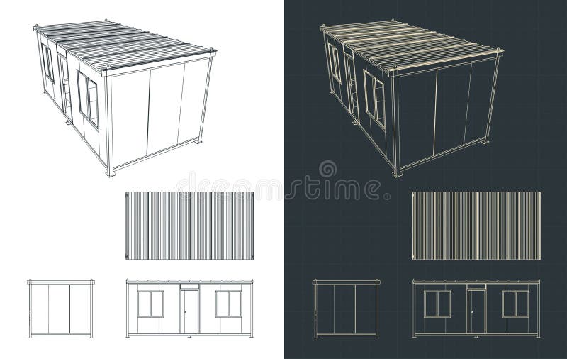Container House Building with Logo Vector Isolated Stock Vector ...