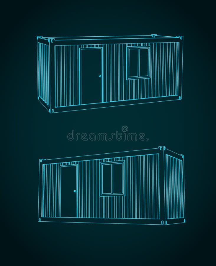 Container house blueprints stock vector. Illustration of illustrations ...