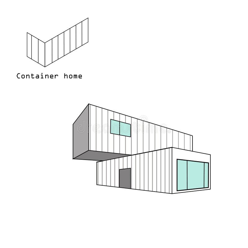 Container House Building with Logo Vector Isolated Stock Vector ...