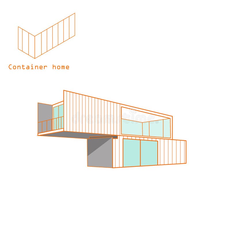 Container House Building with Logo Vector Isolated Stock Vector ...