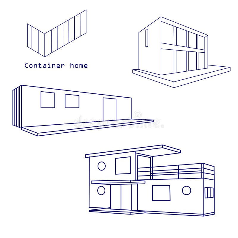 Container House Building with Logo Vector Isolated Stock Vector ...