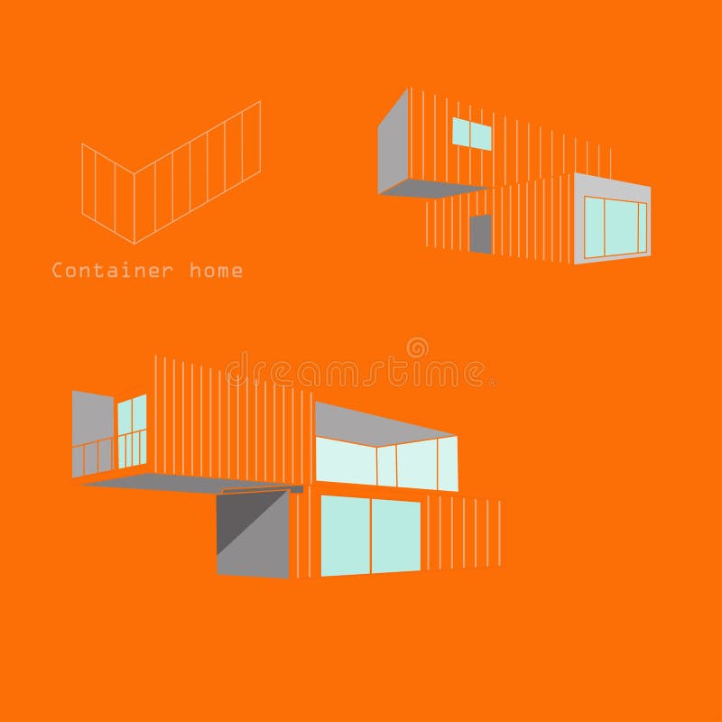 Container House Building with Logo Vector Isolated Stock Vector ...