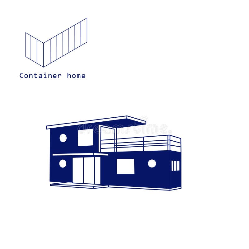 Container House Building with Logo Vector Isolated Stock Vector ...