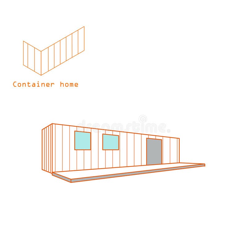 Container House Building with Logo Vector Isolated Stock Vector ...