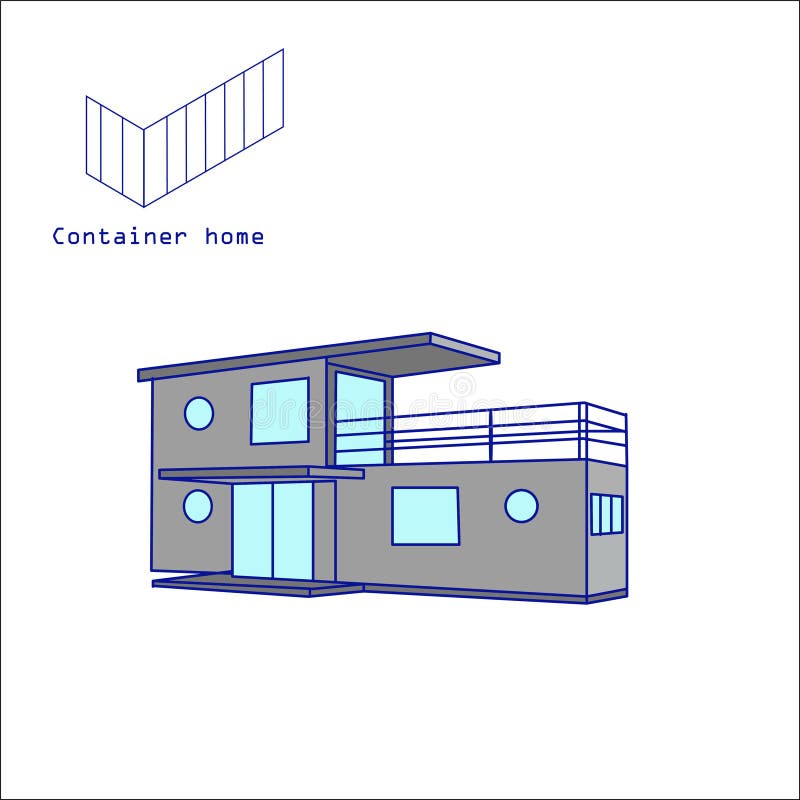 Container House Building with Logo Vector Isolated Stock Vector ...