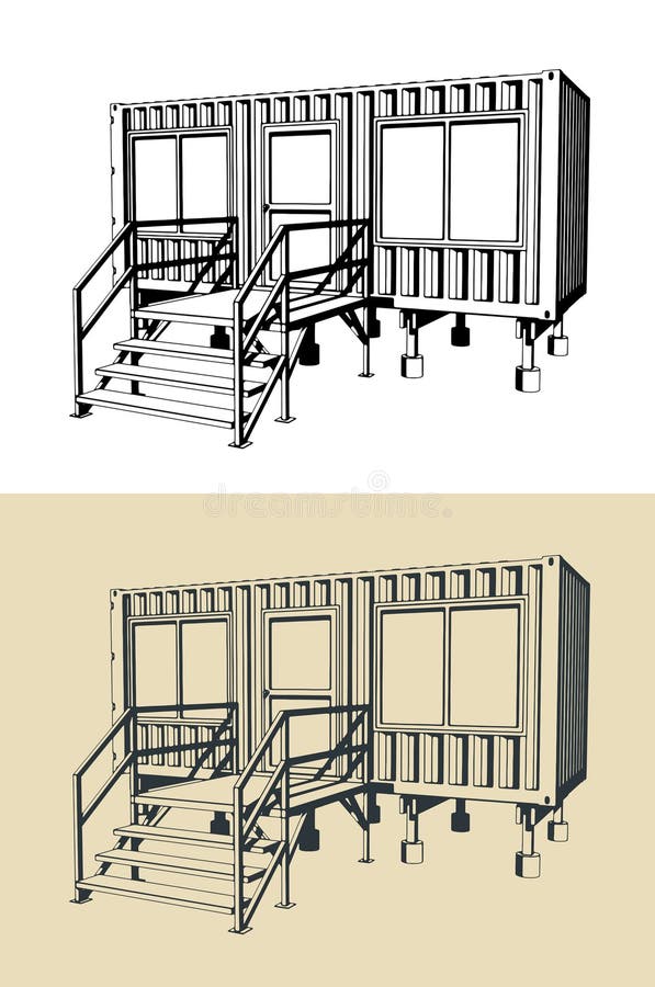 Container House Illustration Stock Vector - Illustration of house ...