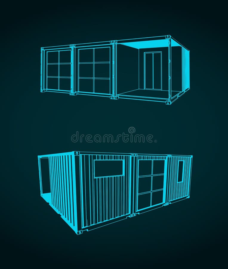 Container House Illustration Stock Vector - Illustration of mobility ...