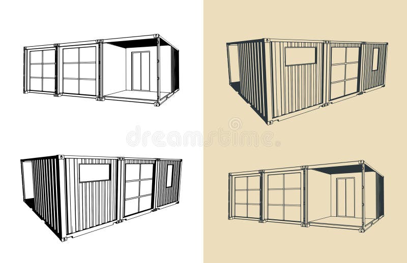 Container House Illustrations Stock Vector - Illustration of mobile ...