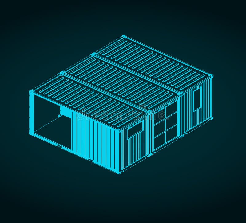 Container House Isometric Illustration Stock Vector - Illustration of ...
