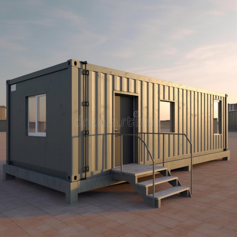 Container Housefor the Homeless, Ai Generation Stock Illustration ...