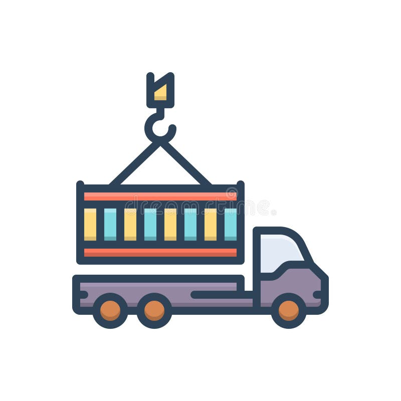 Color Illustration Icon for Container, Hook and Lifting Stock Vector ...