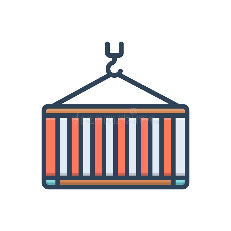 Color Illustration Icon for Container, Logistics and Pulley Stock ...