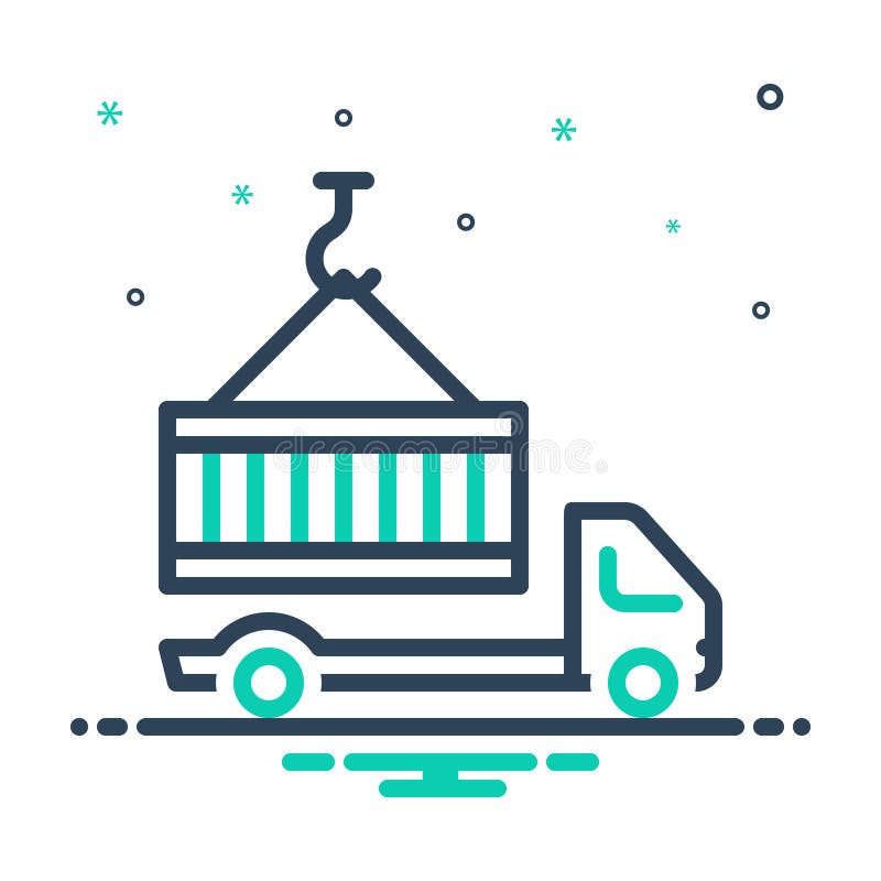 Mix Icon for Container, Truck and Shipping Stock Vector - Illustration ...