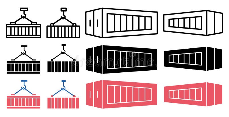 Container icon vector stock vector. Illustration of ship - 348102017