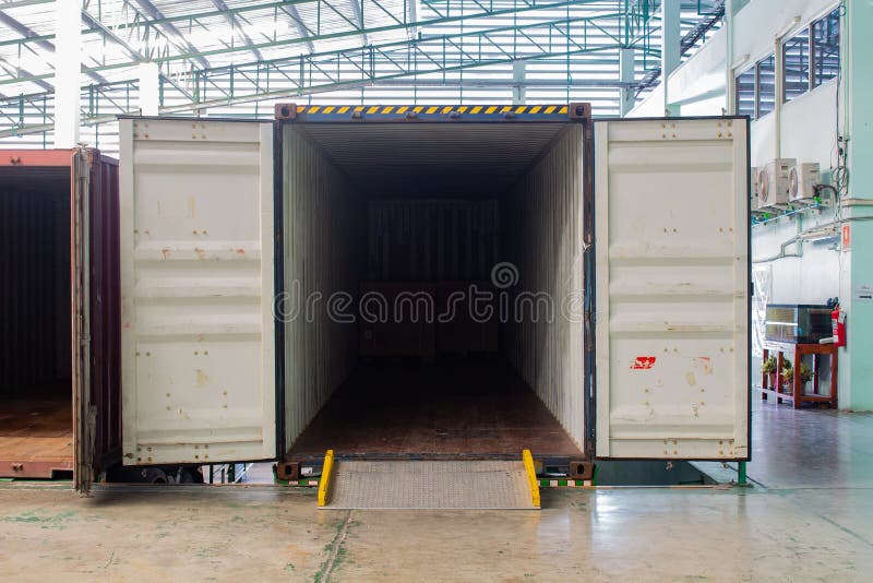 The Container Inside Warehouse on Shipment Area Stock Image - Image of ...