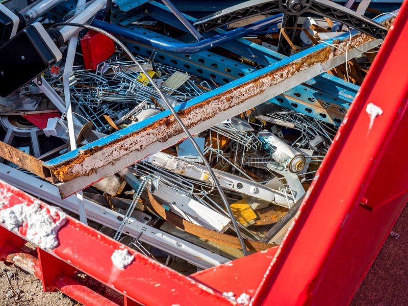 Container with Iron Scrap Waste Image Stock Image - Image of iron ...