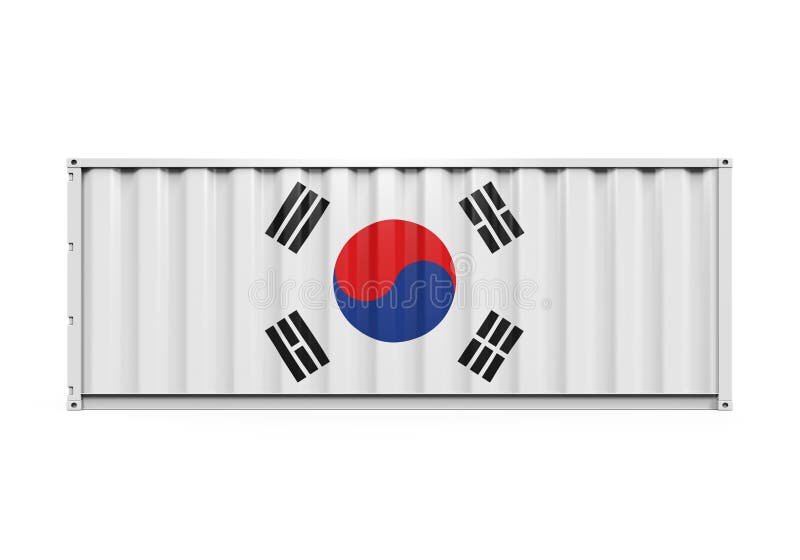 Container with Korea Flag stock illustration. Illustration of container ...