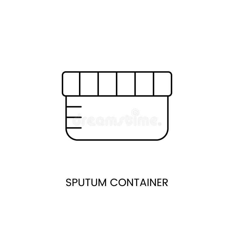 Container for Laboratory Analysis of Sputum and Saliva Icon Line in ...