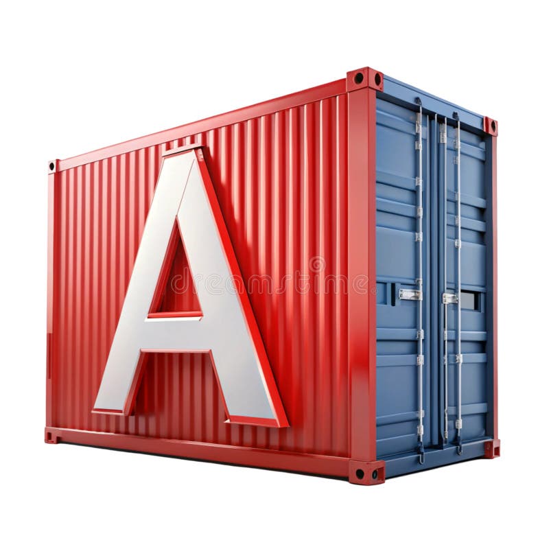 Container with Letter "a" Isolated on White Background Stock ...
