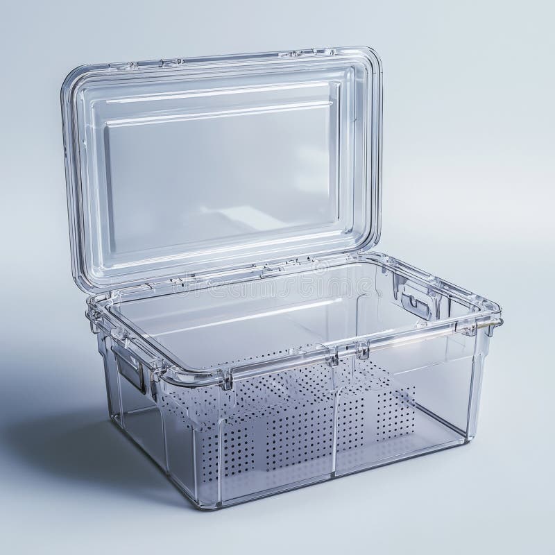 Container with Lid and Handles Made of Transparent Plastic Stock Image ...